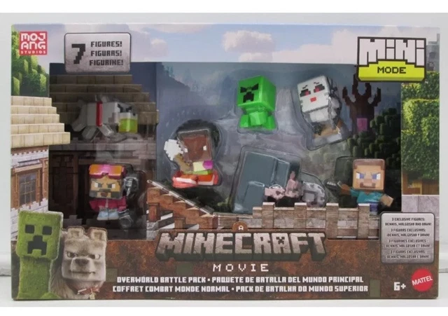 MINECRAFT MOVIE 2025 ~ OVERWORLD BATTLE PACK ~ 7 MINI Figure Set New ...