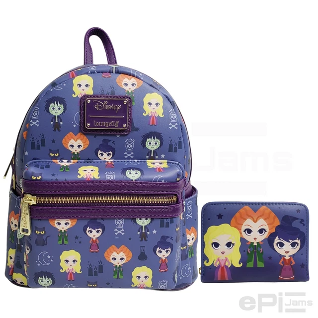 LOUNGEFLY DISNEY HOCUS Pocus Chibi Characters Mini Backpack & Wallet ...