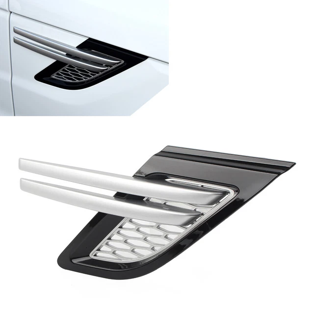 SILVER FRONT FENDER Air Vents Grill For Land Rover Range Rover Sport 14 ...