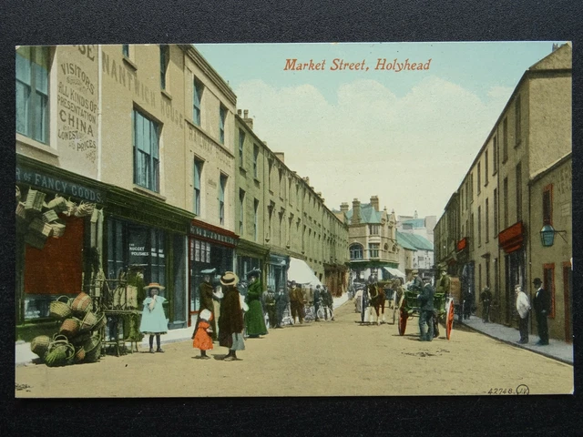 ANGLESEY HOLYHEAD ANIMATED Market Street showing RAILWAY HOUSE c1904 ...