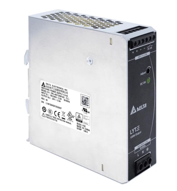 DELTA SWITCHING POWER Supply Module Guide rail type DRL-48V120W1AS $115 ...