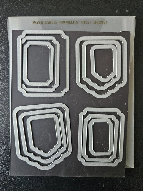 STAMPIN UP TAGS & LABELS DIES Set of 12 great dies! Retired $37.95 ...