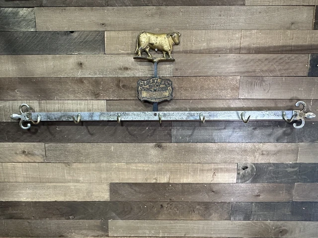 RARE GLOEKLERS GENERAL Store Butcher Meat Rack 1889 Cast Iron Trade ...