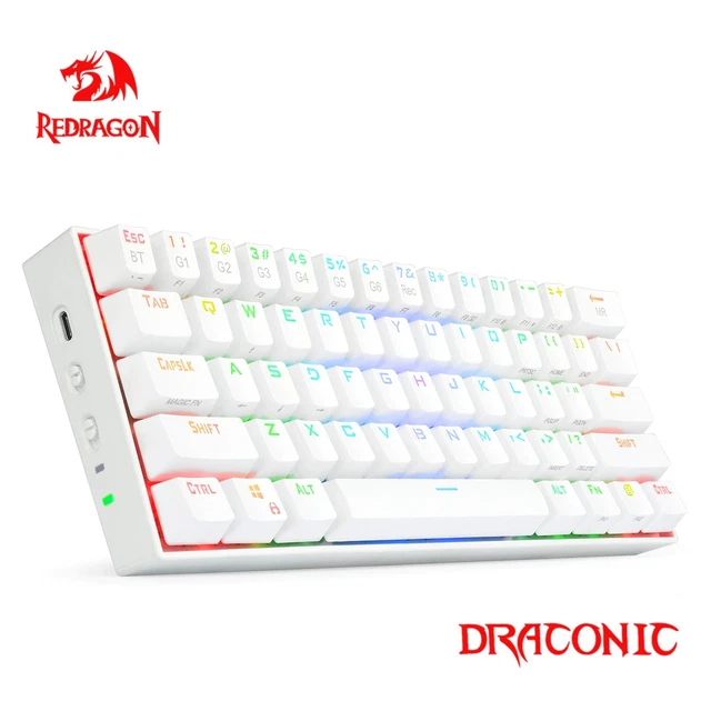 REDRAGON K530 60% RGB Bluetooth Wireless Mechanical Keyboard 61 Keys ...