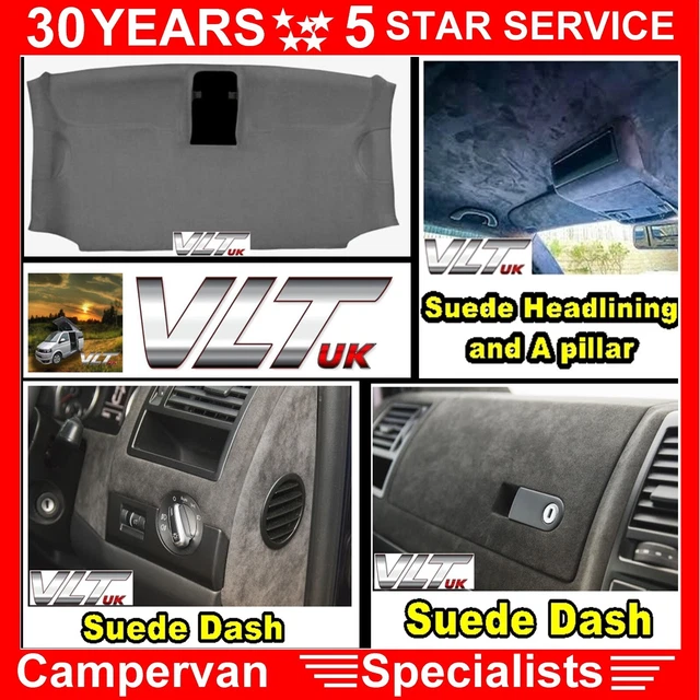 HEADLINING ROOF FAUX Leather SUEDE VW T5 T6 TRANSPORTER DASHBOARD CADDY ...