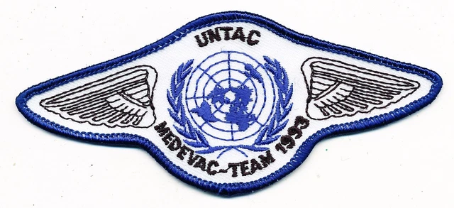 AUFNÄHER PATCH BUNDESWEHR UNTAC Medevac Team 1993 CAMBODIA, ohne Klett ...