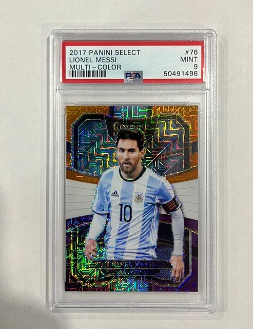 LIONEL MESSI PSA 9 Multi Color Prizm 2017 Panini Select Soccer #76 CARD ...