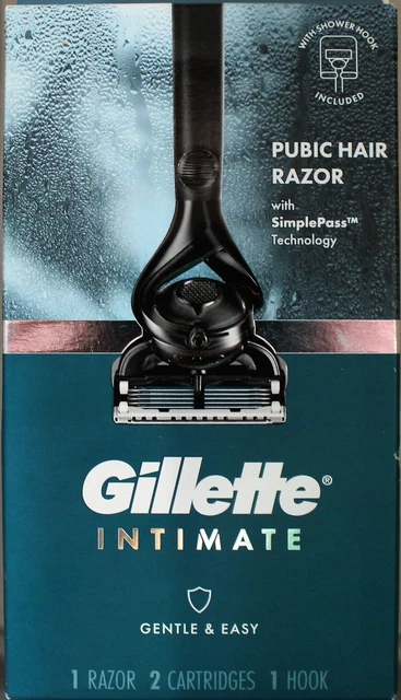 GILLETTE INTIMATE MENS Pubic Hair Razor with Shower Hook Razor 2 ...