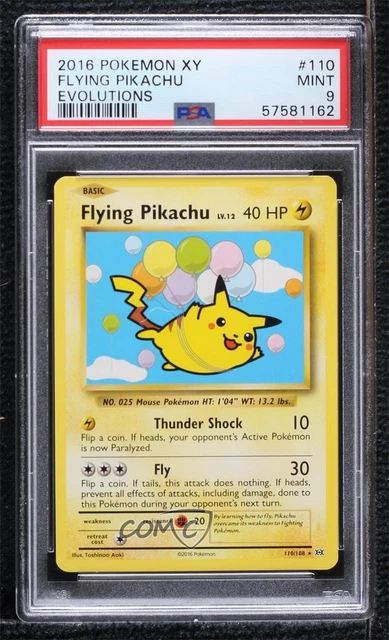 2016 POKÉMON XY Evolutions 20th Anniversary Flying Pikachu #110 PSA 9 ...