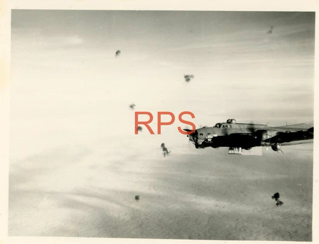 ORIGINAL WWII GI Snapshot: B-17 Formation Flying Through FLAK, “Full ...