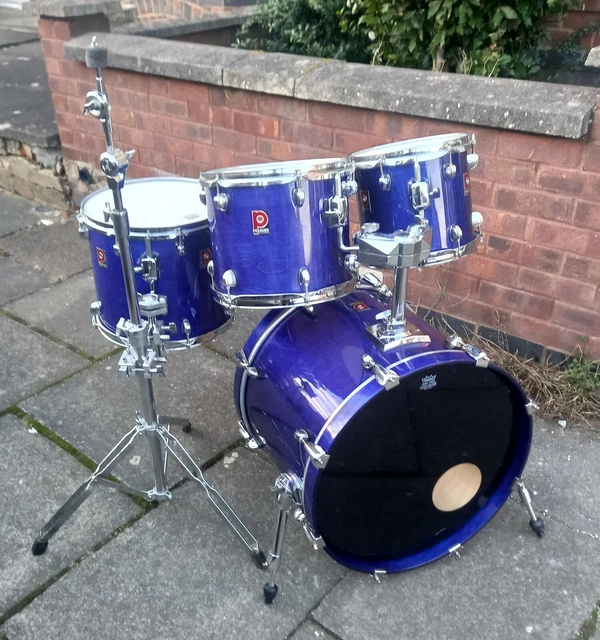 90'S PREMIER XPK blue lacquer, drum kit, 20" bass drum, shell pack £325 ...