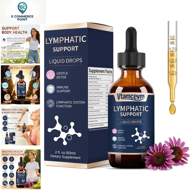 EFFECTIVE 60ML LYMPHATIC Drain Drops - Cleanse & Refresh with Vitamin ...