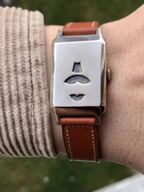 VINTAGE 1930’S ART Deco Jump Hour Tank Case Men’s Watch Extremely Rare ...