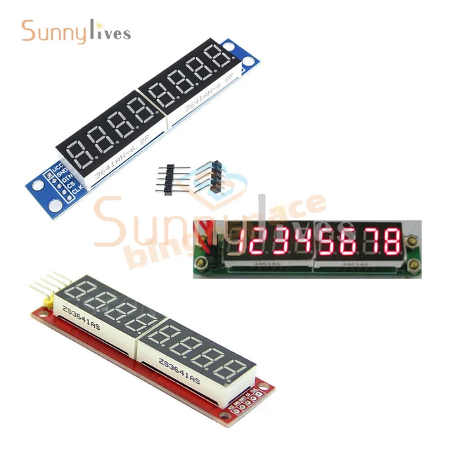 MAX7219 8-BIT RED LED Display 7 Segment Digital Tube 5V Digital Tube ...