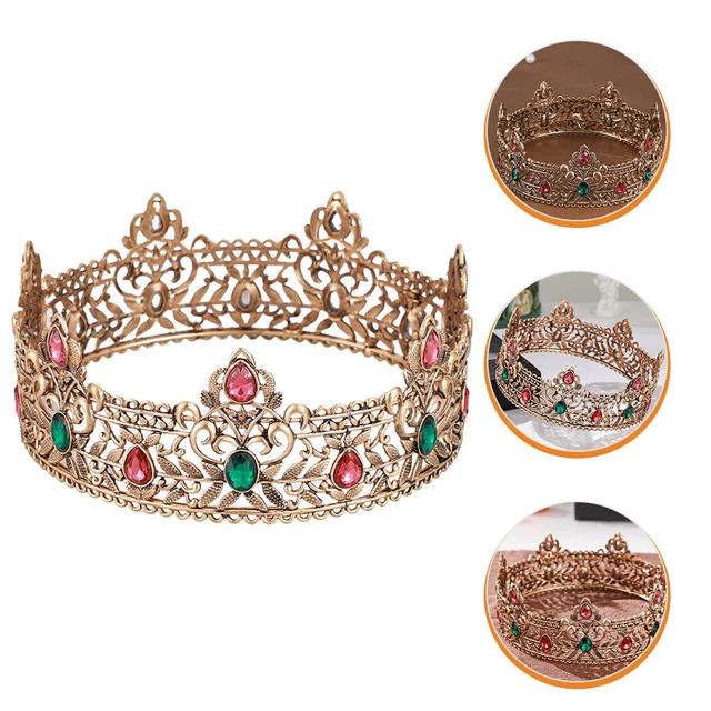 VINTAGE KING CROWN Men Crown King Cosplay Performance Costume Accessory ...