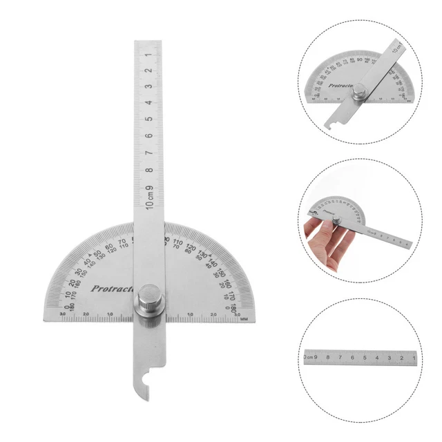 METAL PROTRACTOR ANGLE Measuring Drawing Protractors Goniometer Ruler ...