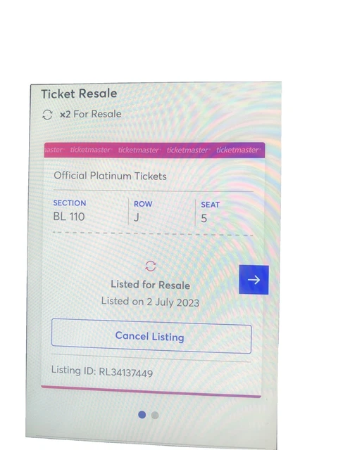 KISS CONCERT TICKETS close view of stage 2 x seated their last ever UK ...