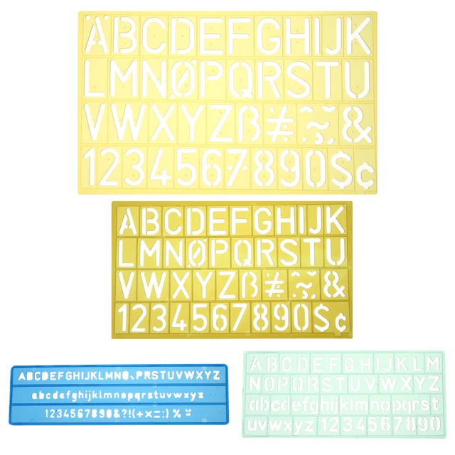 4 SETS ENGLISH Letter Template Letters Drawings Templates Plastic ABC ...