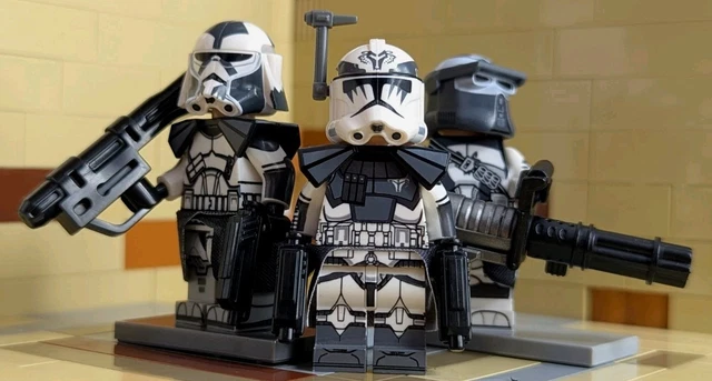 STAR WARS CLONE Custom Minifig (3x) Wolfpack Trio Sinker Gunner & Heavy ...