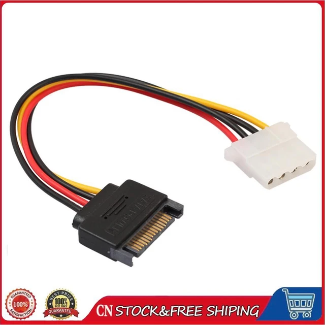 15-PIN MALE TO Molex 4-Pin Female Power Adapter Cable for PCe Riser BTC ...