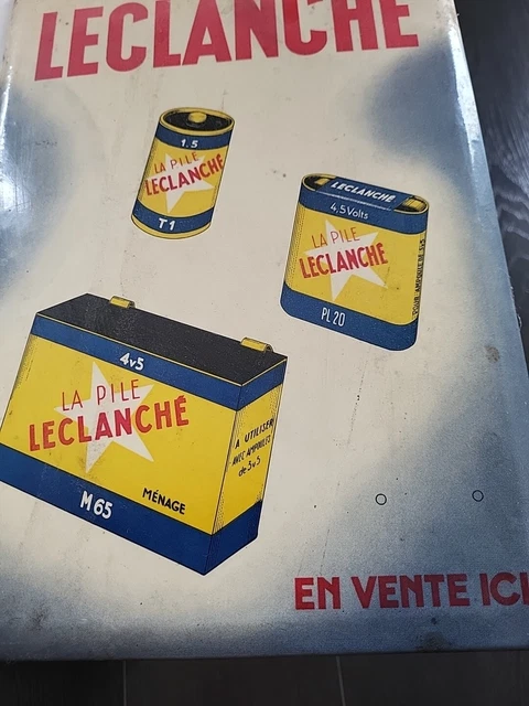 ANCIEN CARTON PLASTIFIÉ Publicitaire La Pile Leclanché EUR 75,00 ...