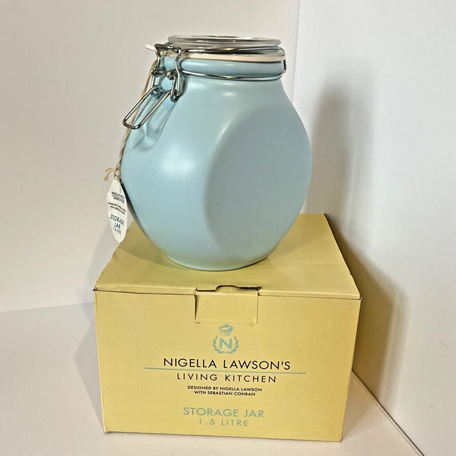 NIGELLA LAWSON LIVING Kitchen Duck Egg Blue Storage Jar 1.5L Boxed ...