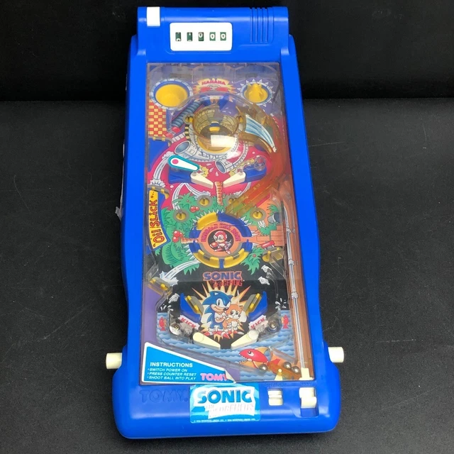 TOMY SONIC HEDGEHOG Pinball Machine Sega 1992 Vintage Game Battery ...