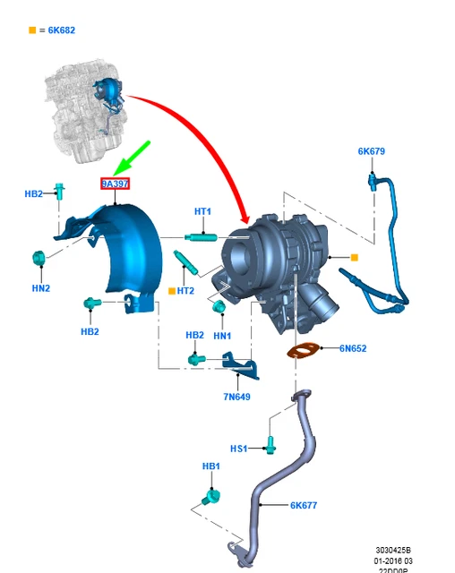 FORD RANGER T6 MK1 Turbo Heat Shield 1719473 AB39-6K733-AB NEW GENUINE ...