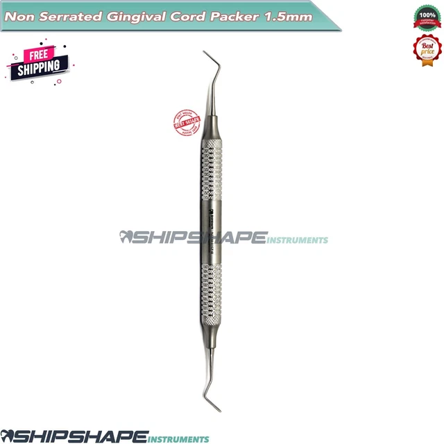 GINGIVAL CORD PACKER 1.5mm Non Serrated Retraction Cord Sulcus Dental ...