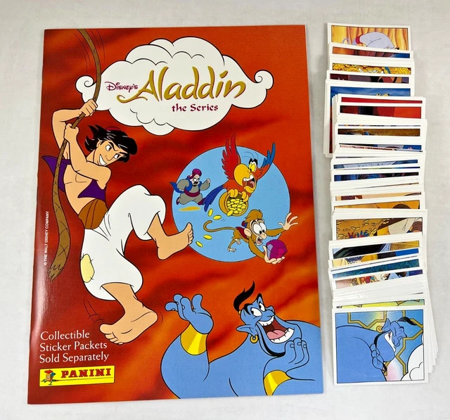 DISNEY'S ALADDIN THE TV SERIES ALBUM STICKER 216 CARD SET w/ ALBUM ...