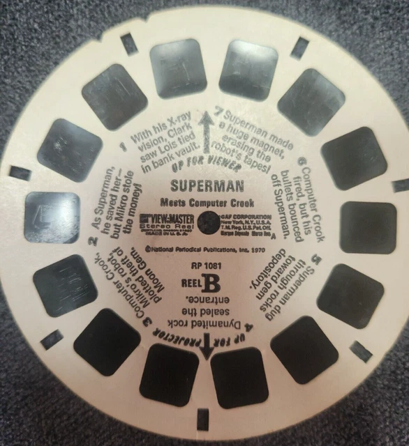 VINTAGE 1970 SUPERMAN Meets Computer Crook Reel A and B View Master ...