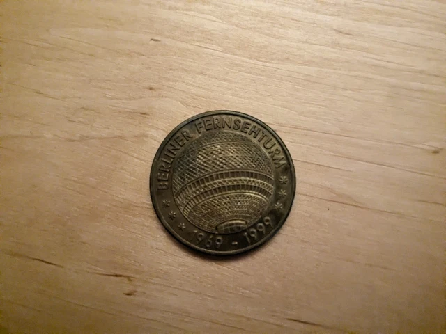 GLOBE TALER BERLINER Fernsehturm 1969-1999 Gedenkmünze Medaille Piece ...