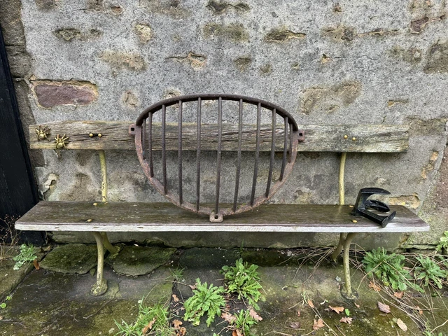 ANTIQUE CAST IRON hay rack / basket / horse feeder / equine / planter £ ...