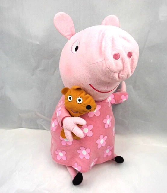PEPPA PIG PLUSH 15" TY Pink Flower Dress Stuffed Animal Soft Toy TV ...