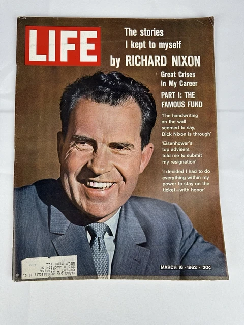 VTG LIFE MAGAZINE MARCH 16, 1962 Richard Nixon Stories GREAT ADS! £7.56 ...