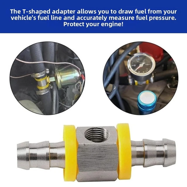 38 AND 12 Fuel Pressure Sensor Barb Adapter Stainless Steel NPT with ...