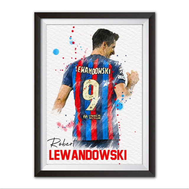 ROBERT LEWANDOWSKI FC Barcelona Football Art Print A4 Gift For Barca ...