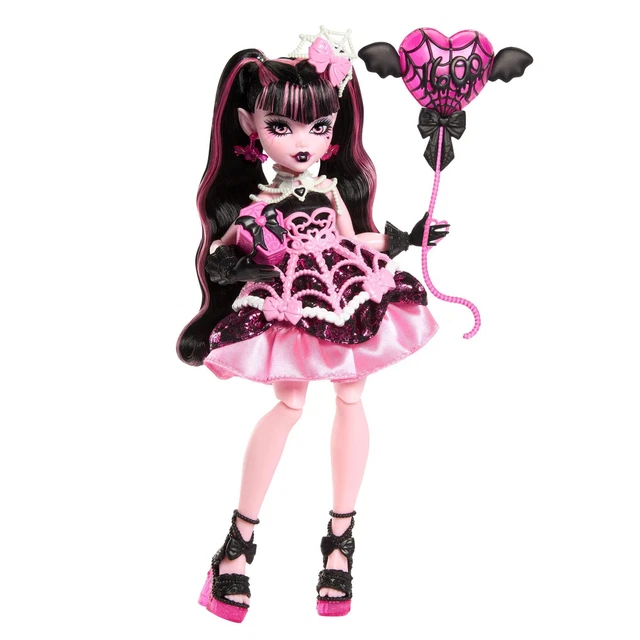 MONSTER HIGH SCARY Sweet Birthday-Puppe, Draculaura im rosa Partykleid ...
