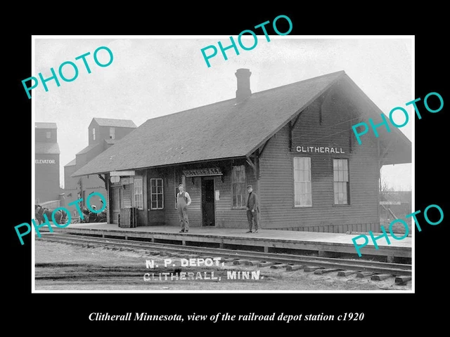 OLD LARGE HISTORIC PHOTO OF CLITHERALL MINNESOTA RAILROAD DEPOT STATION c1920 $9.00 - PicClick AU