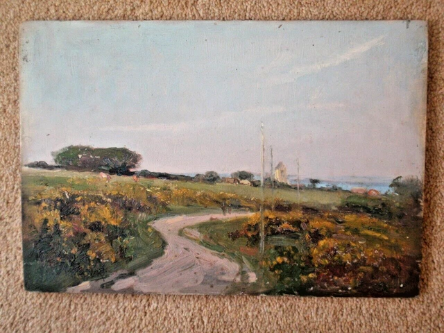 FRED MILLER. 19th century oil painting British coastal/country scene ...