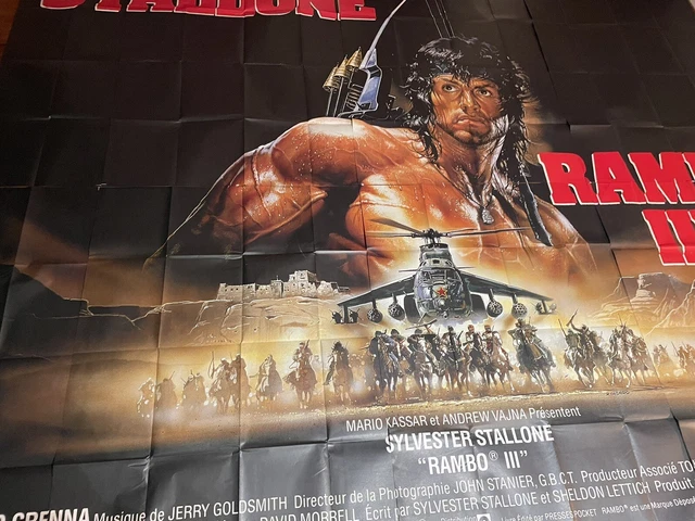 RAMBO 3 SYLVESTER Stallone 1988 Affiche Poster 4x3 M Giant billboard ...