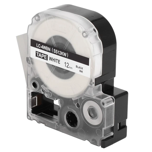 LABEL TAPE RIBBON For KING JIM/ Printing Paper (12mm Black On White ...