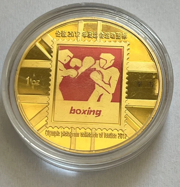 OLYMPIC PICTOGRAM COLLECTION of London 2012 boxing Stamp 1oz coin in ...