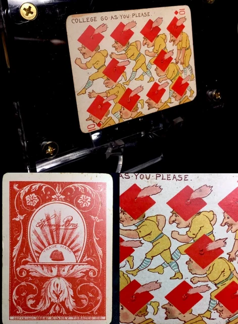 1890 HISTORIC COLLEGE Transformation Antique Playing Cards American ...