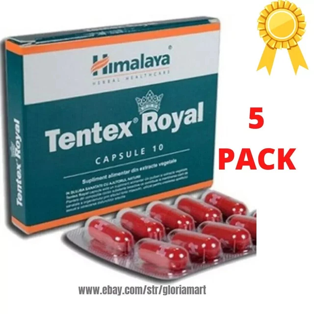 HIMALAYA TENTEX ROYAL 50 Caps For Men Health(PACK OF 5)FREE SHIPPING £ ...