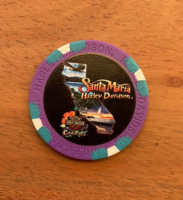ORIGINAL HARLEY-DAVIDSON POKERCHIP "Santa Maria“ California EUR 12,99 ...