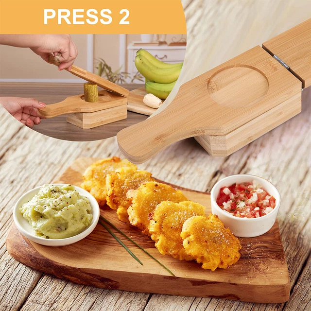 WOODEN PLANTAIN MASHER Portable Bacon Banana Basket Mold for Kitchen ...