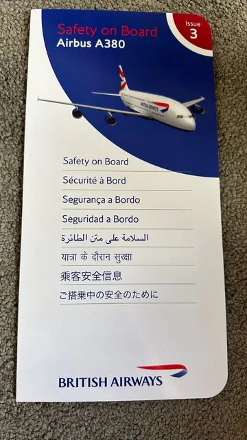 BRITISH AIRWAYS - Airbus A380 - Safety Card (Issue 3) EUR 2,32 ...