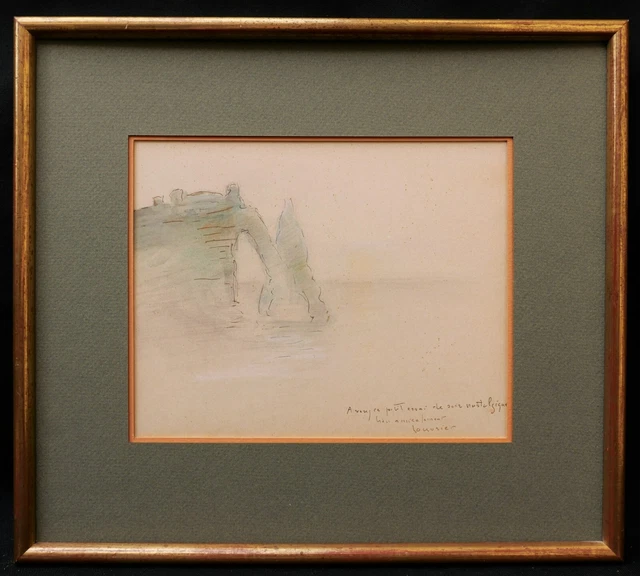 MAURICE LOUVRIER DESSIN aquarelle tableau paysage Normandie Etretat ... MAURICE LOUVRIER DESSIN aquarelle tableau paysage Normandie Etretat ...