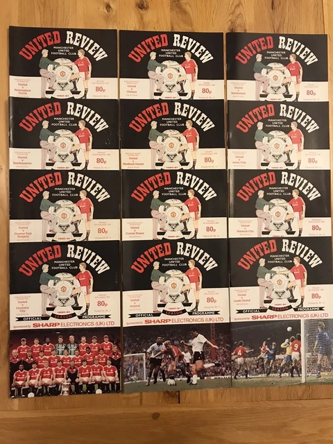 MANCHESTER UNITED FULL season programmes 1990/91 European Winners £24. ...